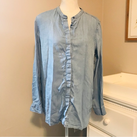 Levi's | Tops | Levis Collarless Lyocell Chambray Tunic | Poshmark